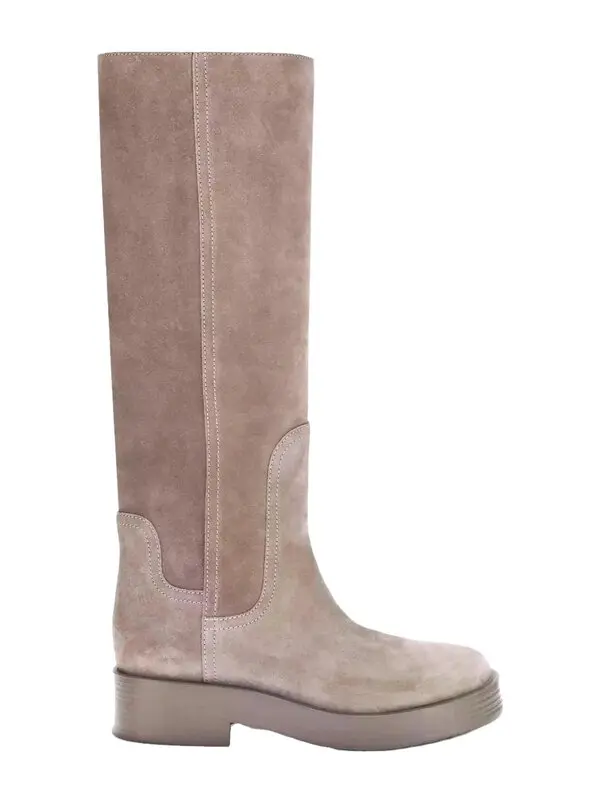 Casadei Charlie Suede Knee-high Boots - Neutrals