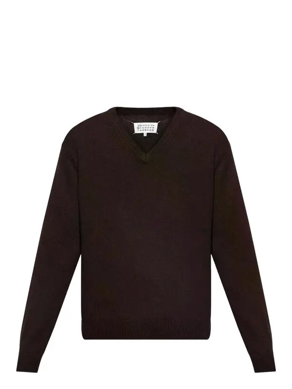 MAISON MARGIELA V-neck Cashmere Sweater - Brown