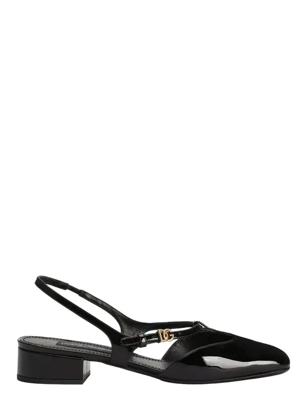 Dolce & Gabbana Patent Leather Slingback Pumps - Black