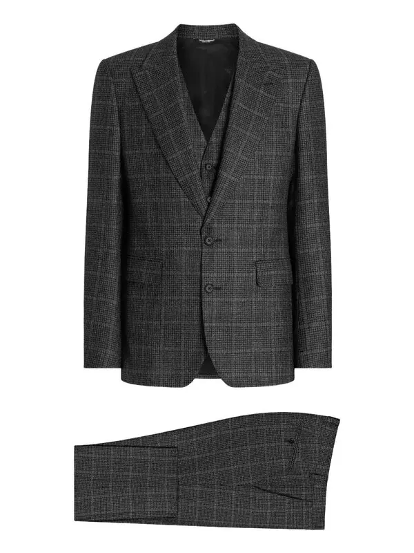 Dolce & Gabbana Check-pattern Three-piece Suit - Grey