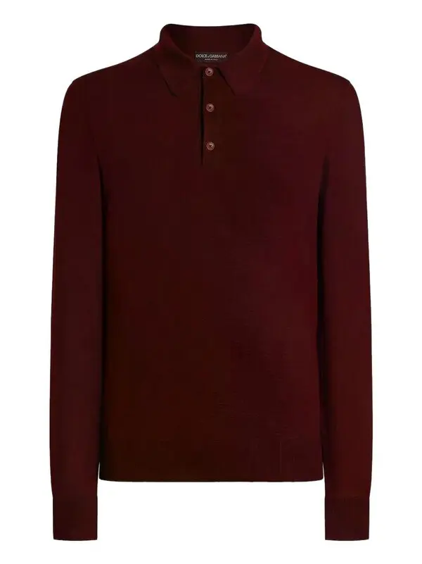 Dolce & Gabbana Long-sleeve Polo Shirt - Red