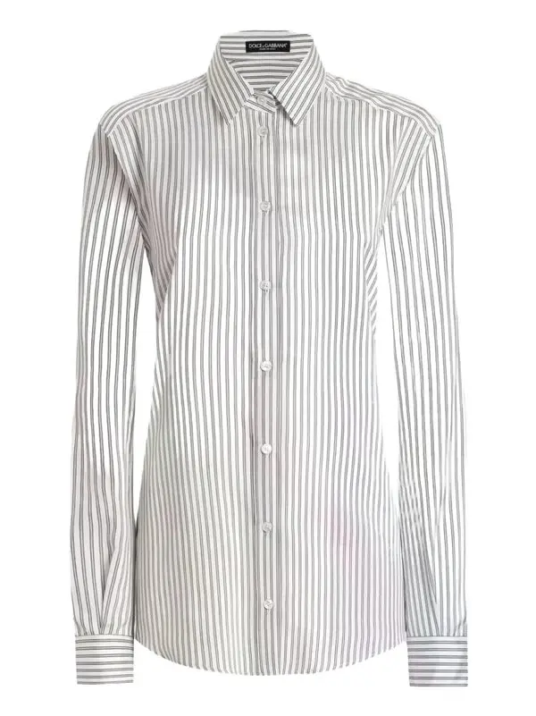 Dolce & Gabbana Striped Long-sleeve Shirt - White