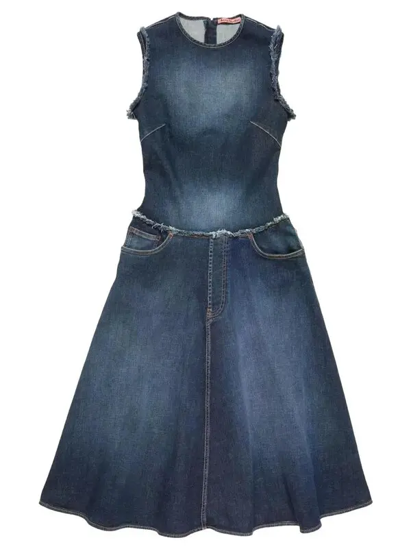 Acne Studios Frayed Denim Dress - Blue