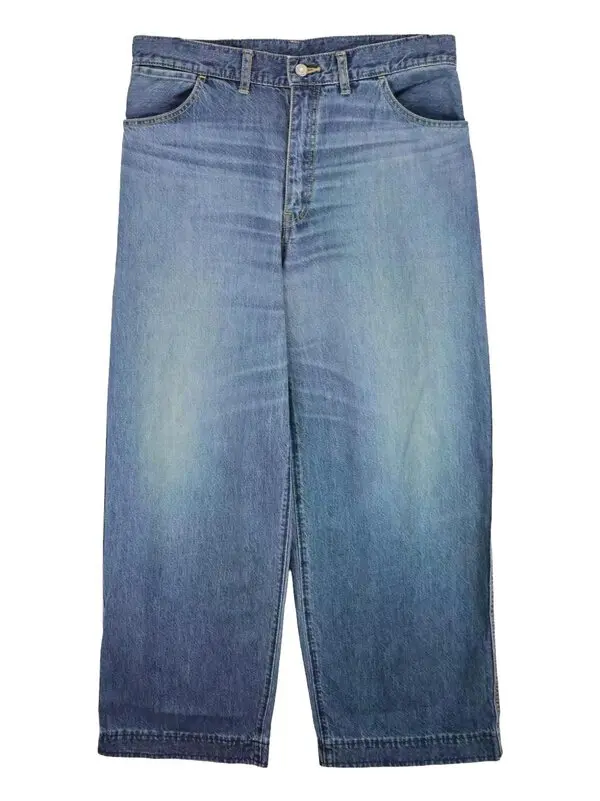 N.HOOLYWOOD Faded-wash Cotton Denim Jeans - Blue