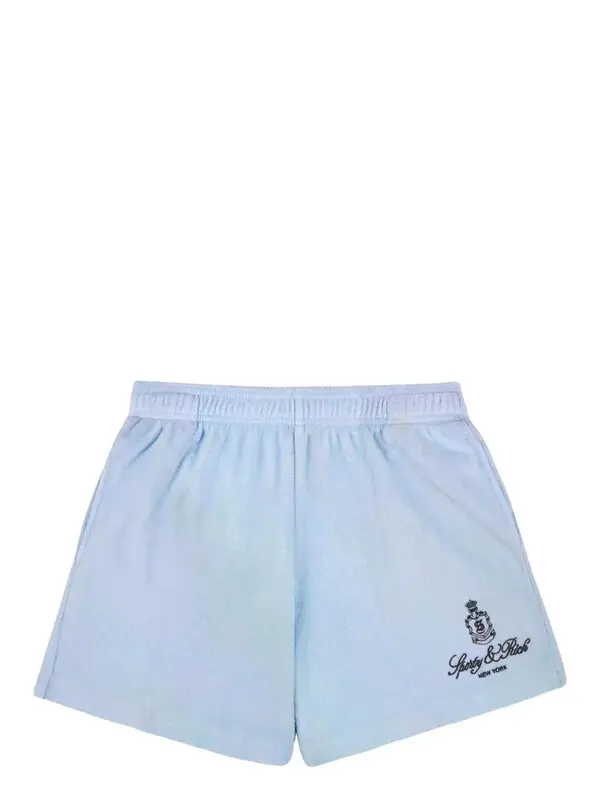 SPORTY & RICH Embroidered-logo Shorts - Blue