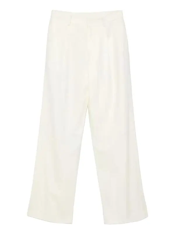 LARDINI Pleated Wool Trousers - Neutrals