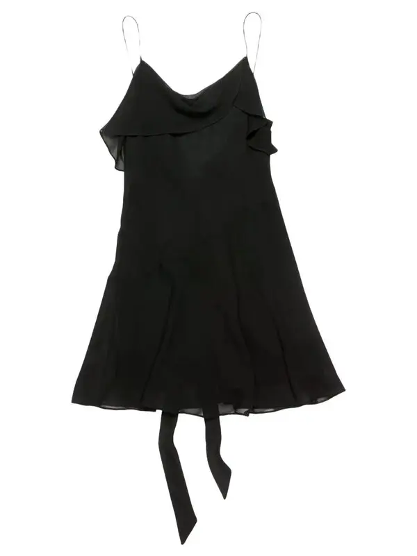 Acne Studios Ruffled Bow-tie Dress - Black