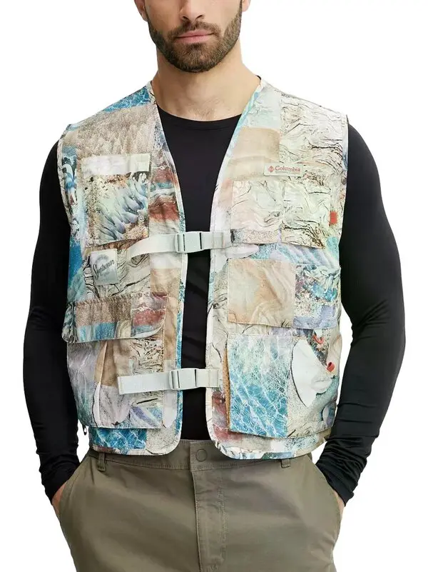 Columbia Patchwork-print Gilet - 335 Beige