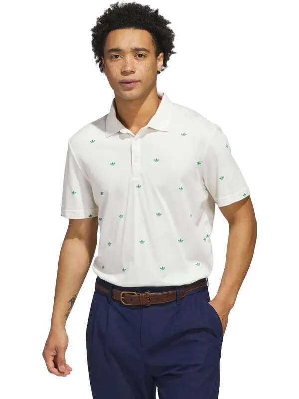 Adidas Originals Printed Trefoil Polo Shirt - Chalk White