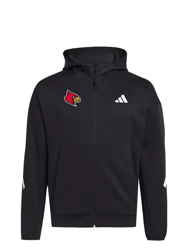 Adidas Louisville Cardinals Z.n.e. Full-zip Hoodie - Black / White