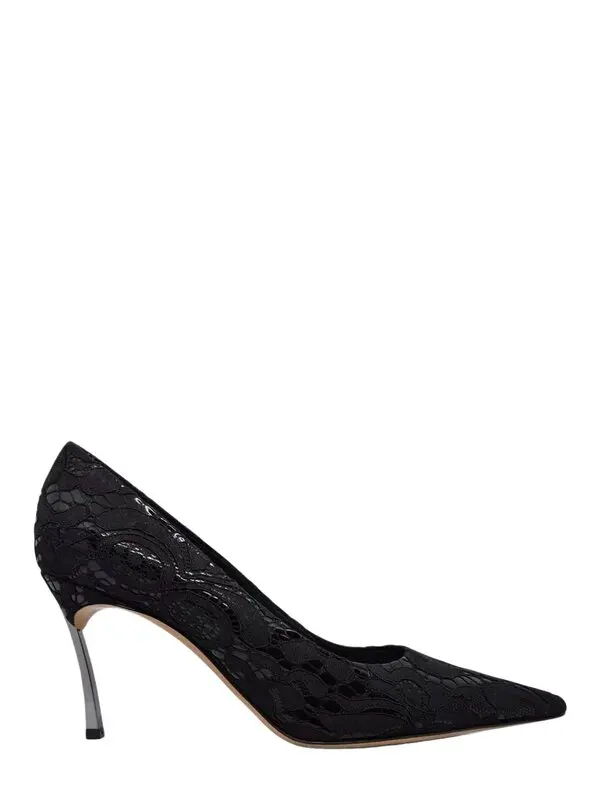 Casadei Lace Pointed-toe Pumps - Black