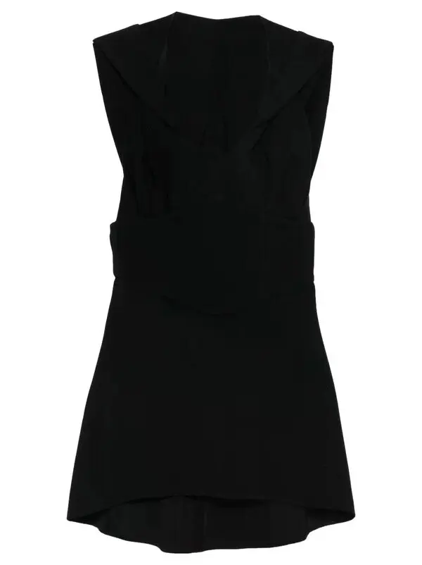 VESTIAIRE D'UN OISEAU LIBRE Hooded Sleeveless Mini Dress - Black