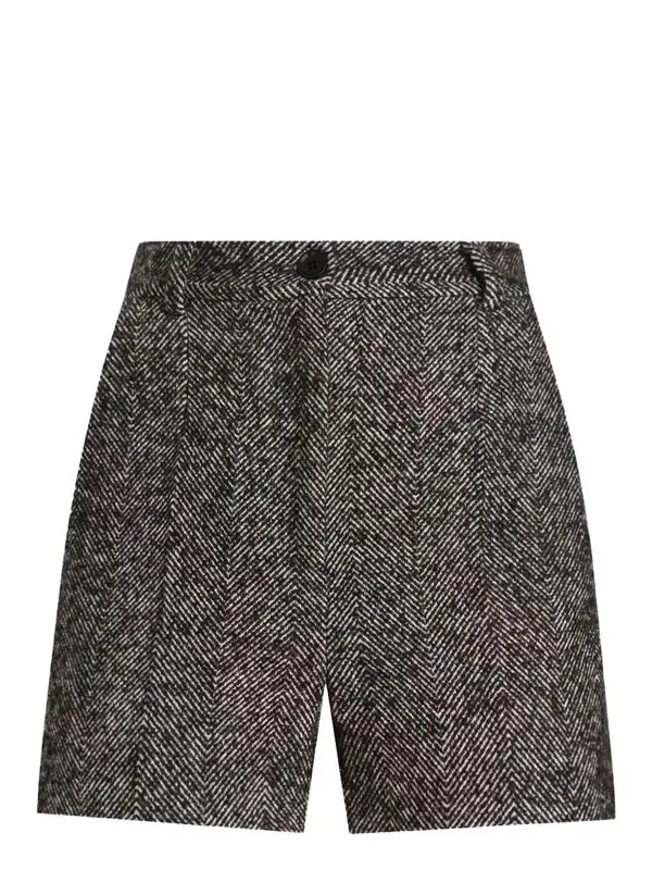Dolce & Gabbana Herringbone Tweed Shorts - Black