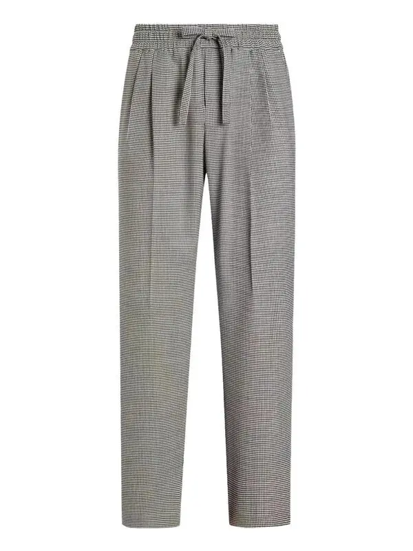 Dolce & Gabbana Houndstooth Pleat-detail Trousers - Grey