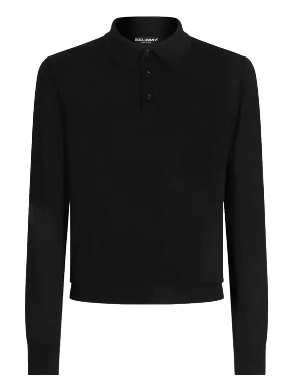 Dolce & Gabbana Long-sleeve Polo Shirt - Black
