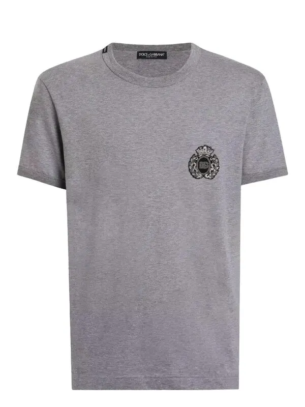 Dolce & Gabbana Embellished Crew-neck T-shirt - Grey