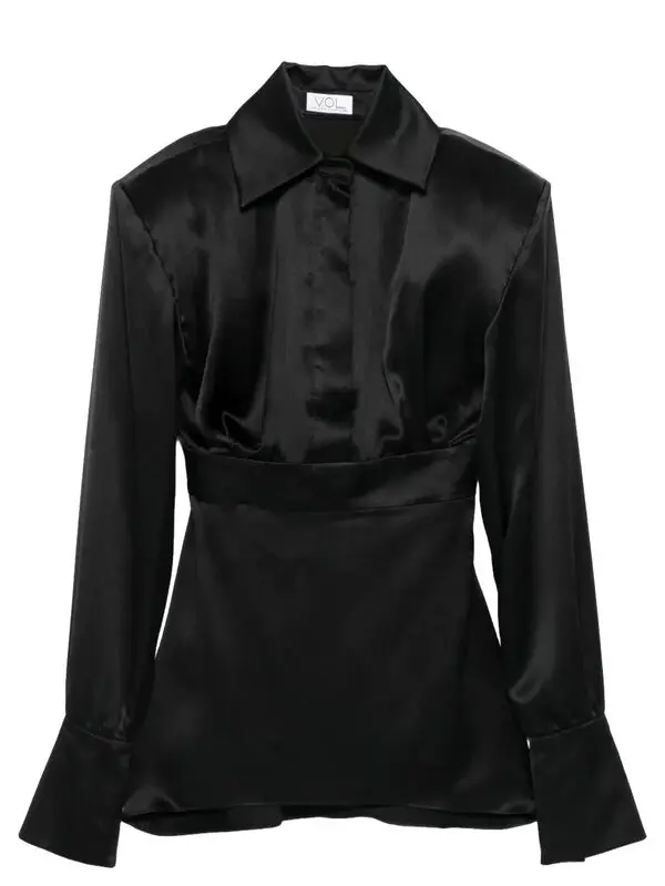 VESTIAIRE D'UN OISEAU LIBRE Shirt-collar Mini Dress - Black