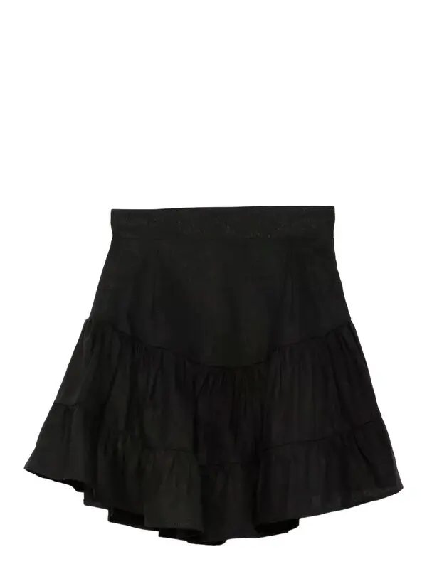 HAMZA Tiered Ruffle Mini Skirt - Black