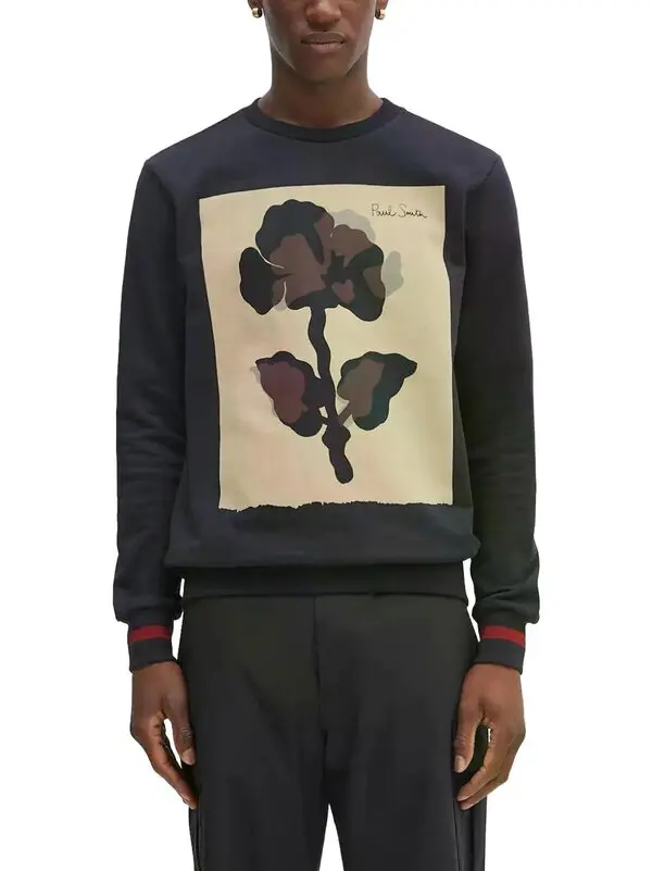 Paul Smith Flower-print Crew-neck Sweatshirt - Blue
