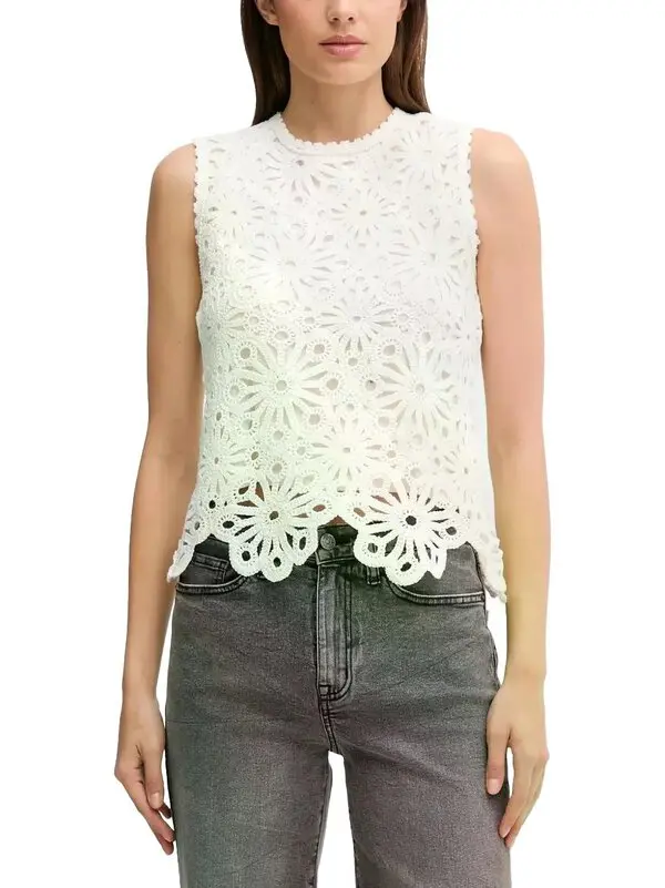 PEDRO DEL HIERRO Floral-lace Sleeveless Top - Neutrals