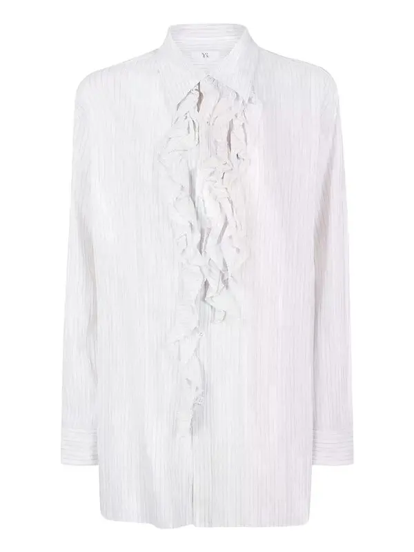 Y’s Pinstriped Ruffle Shirt - Neutrals