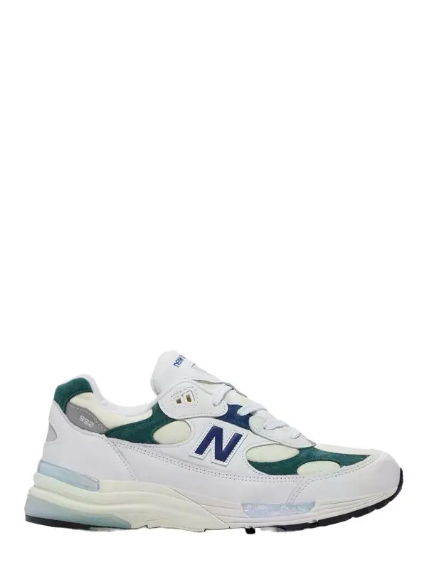 NEW BALANCE 992 Made In Usa Marsh Green Sneakers - White