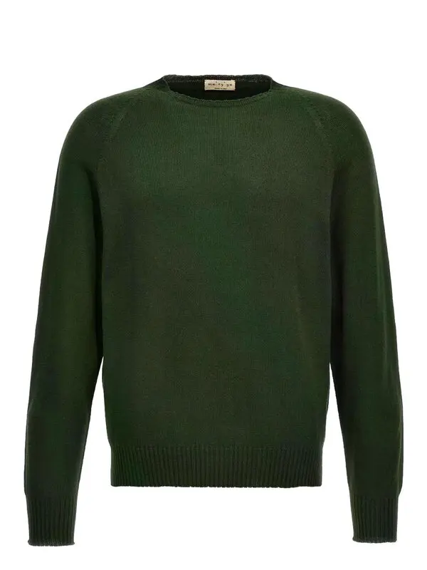 MA'RY'YA Crew-neck Cotton-blend Sweater - Green