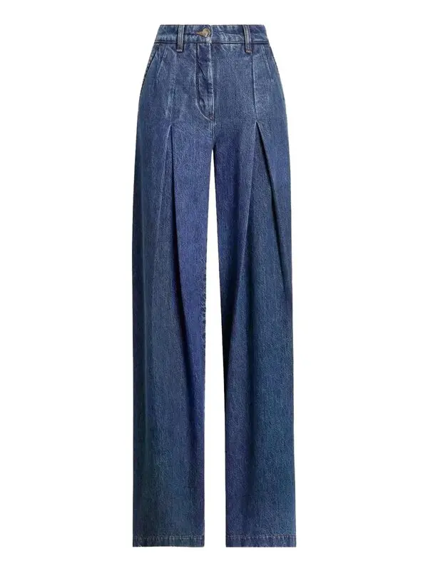 Dolce & Gabbana Inverted-pleat High-waist Jeans - Blue