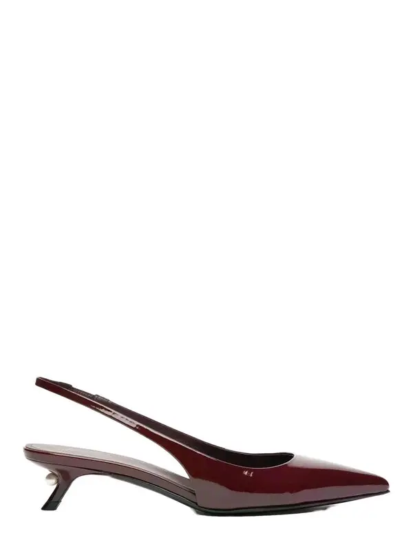 ALEVI MILANO Pearl-embellished Slingback Pumps - Red