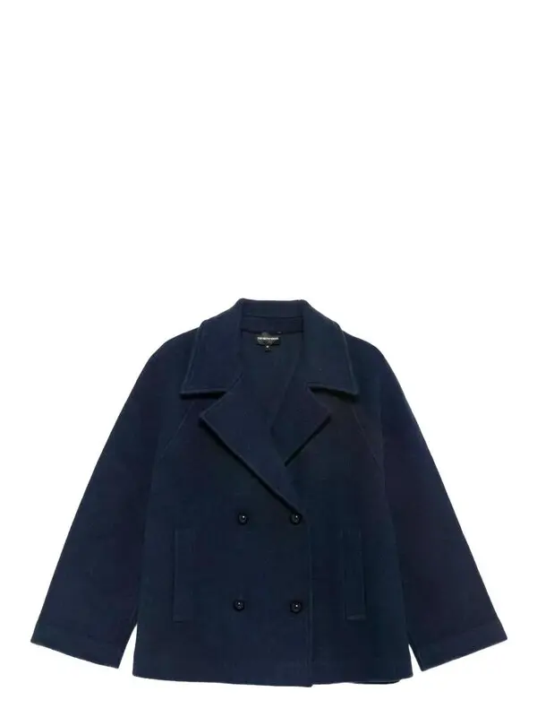 Emporio Armani Double-breasted Wool Jacket - Blue