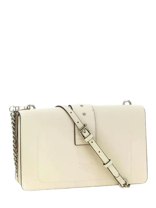 Pinko Bird-embellished Flap Crossbody Bag - Neutrals