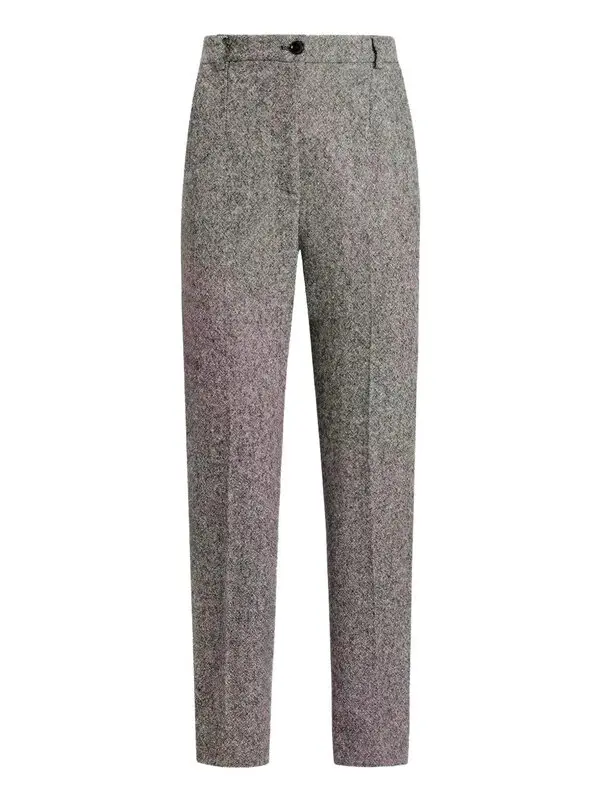 Dolce & Gabbana Tweed Mélange Trousers - Black