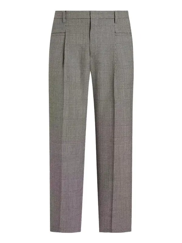 Dolce & Gabbana Checked Trousers With Pleat Detailing - Grey