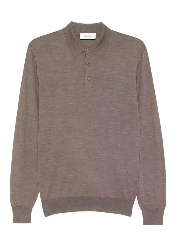 LARDINI Long-sleeve Polo Shirt - Brown