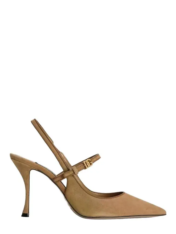 Dolce & Gabbana Logo-appliqué Slingback Pumps - Neutrals