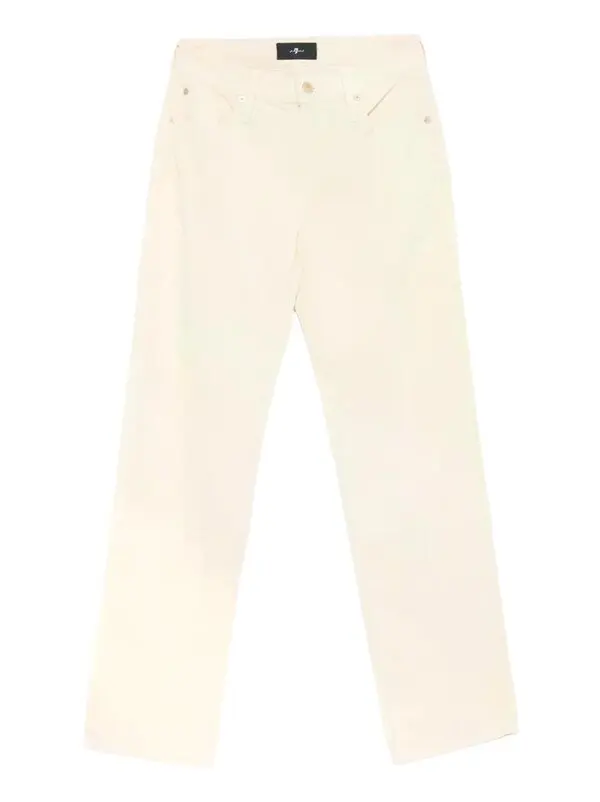 7 For All Mankind Cotton-modal Blend Straight Trousers - Yellow