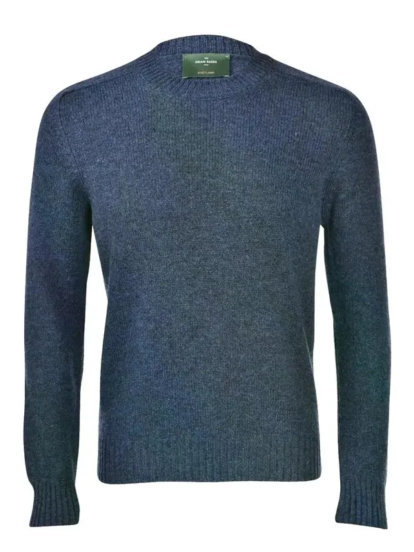 GRAN SASSO Wool Crew-neck Sweater - Blue