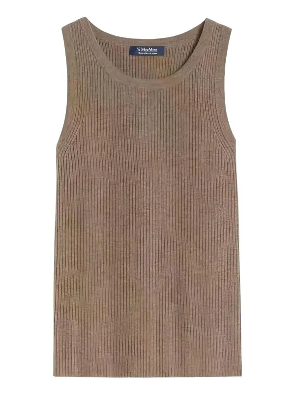 Max Mara Ribbed Round-neck Top - Brown