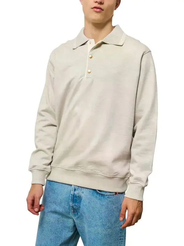 Drole De Monsieur Long-sleeve Polo Shirt - Neutrals