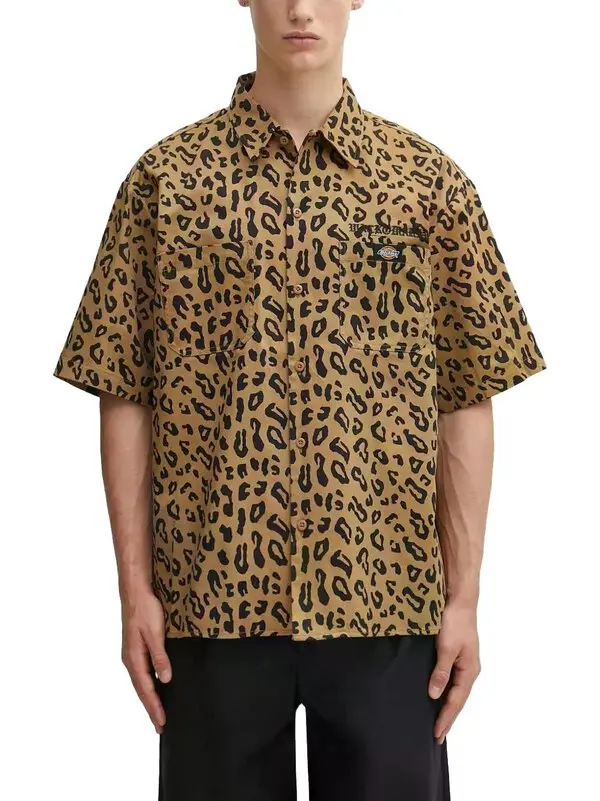 WACKO MARIA Leopard-print Short-sleeves Shirt - Brown