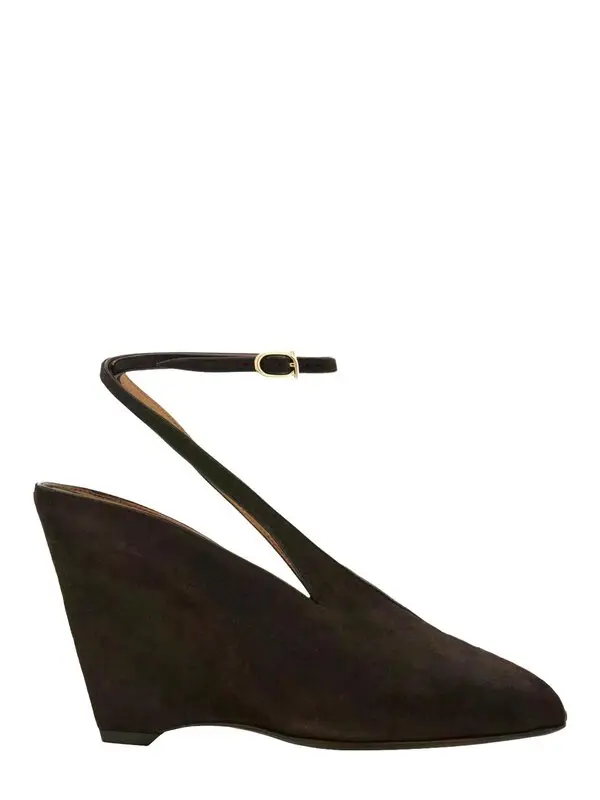 FERRAGAMO 90mm Peep-toe Wedge Pumps - Brown