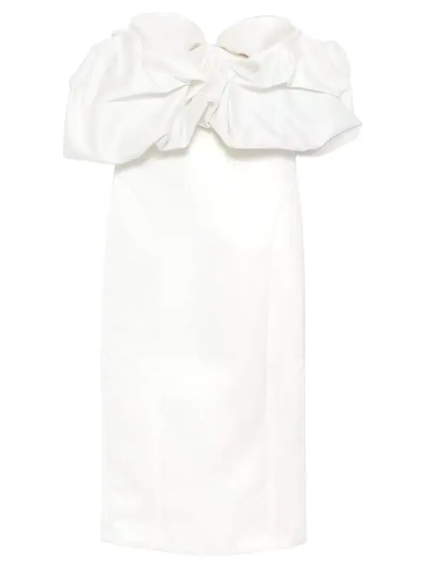 Elisabetta Franchi Off-shoulder Puff-sleeve Midi Dress - White