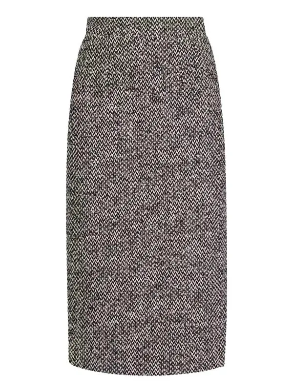Dolce & Gabbana Tweed Midi Pencil Skirt - Black