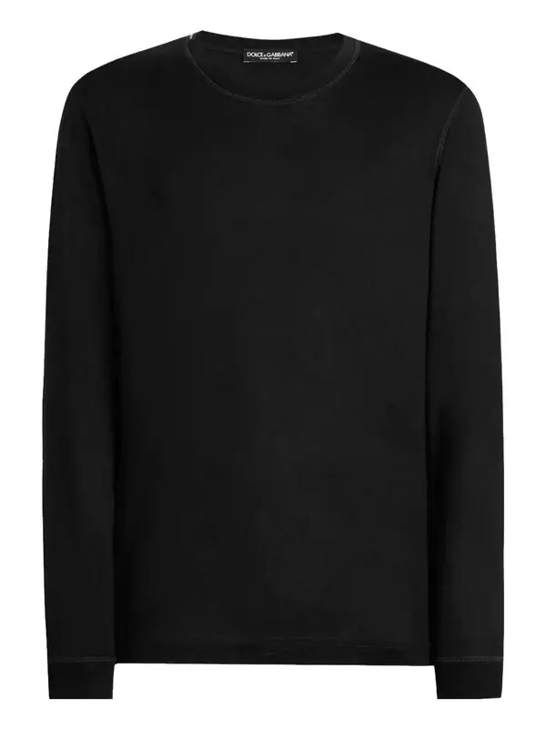 Dolce & Gabbana Long-sleeve Cotton T-shirt - Black