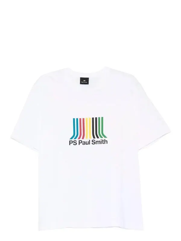 Paul Smith Stripe-print Organic Cotton T-shirt - White