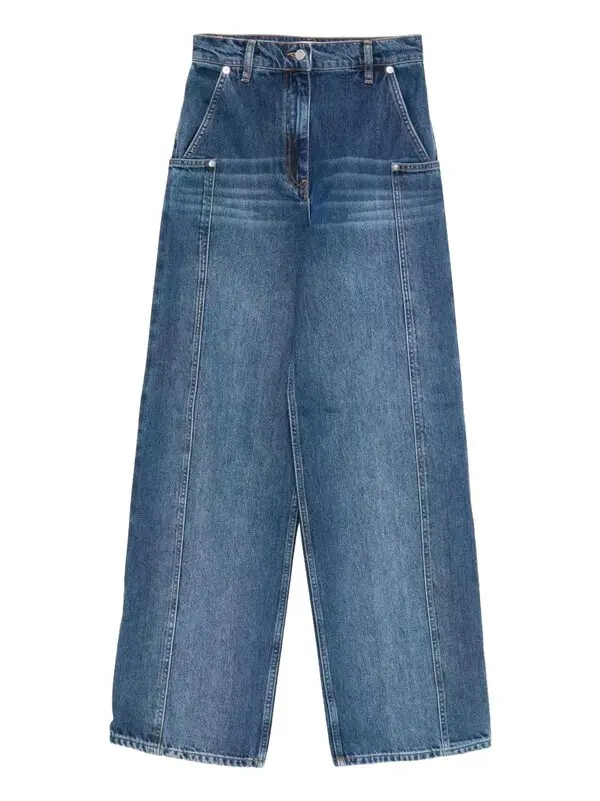 IRO PARIS Paneled High-waist Straight-leg Jeans - Blue
