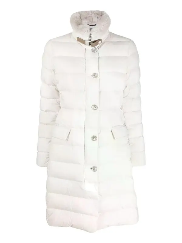 MOORER Vetiver-s3 Quilted Jacket With Rabbit-fur Collar - Neutrals