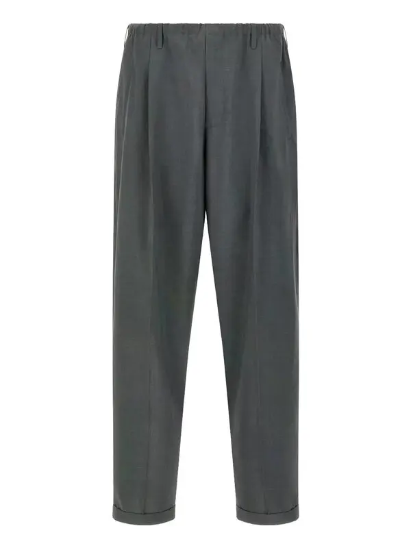 MAGLIANO Pleated-front Turn-up Trousers - Grey