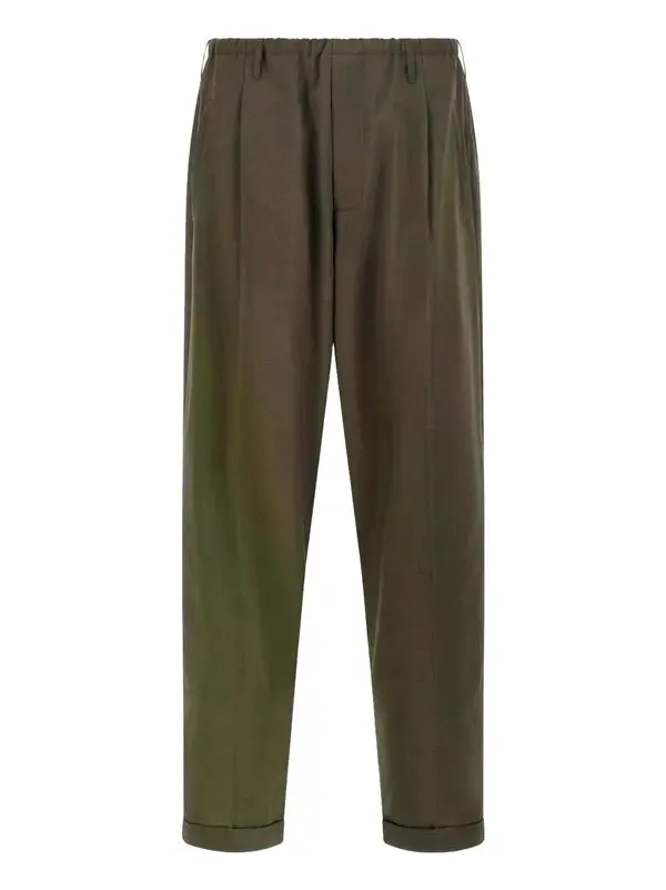 MAGLIANO Pleated-front Turn-up Trousers - Brown