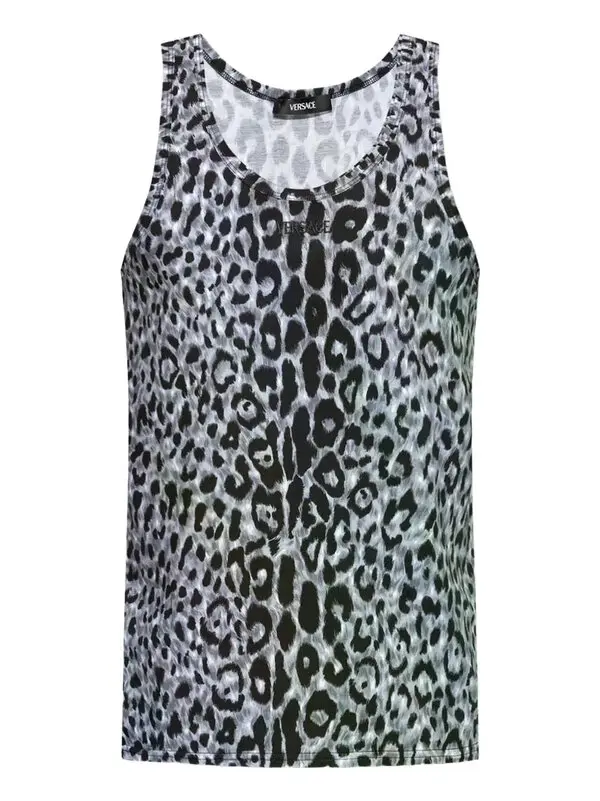 Versace Leopard-print Top - Grey